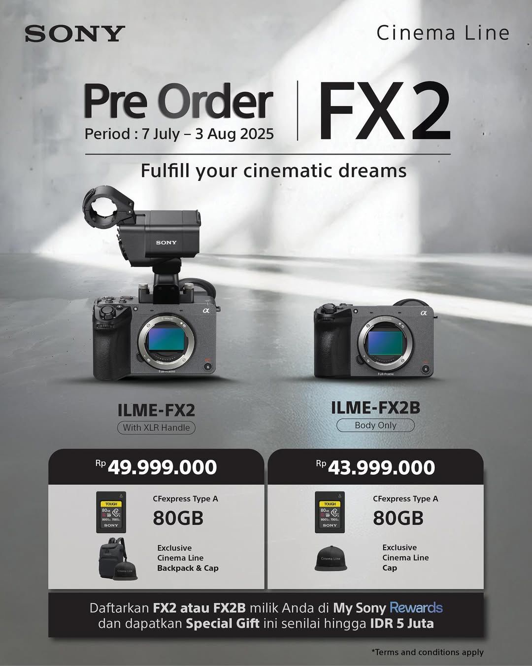 Segera Pre-Order Sony FX2 dan FX2B di Sony Center, Raih Cashback dan H
